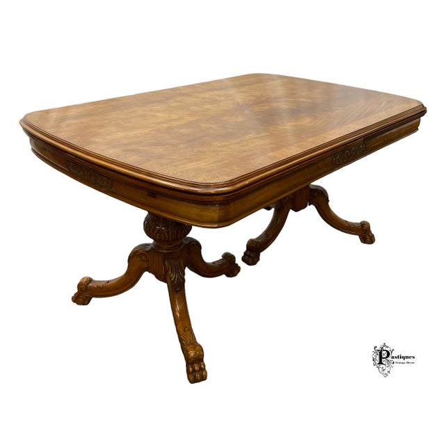 Vintage Louis XV French Provincial Style Walnut & Pecan Burl Wood ...