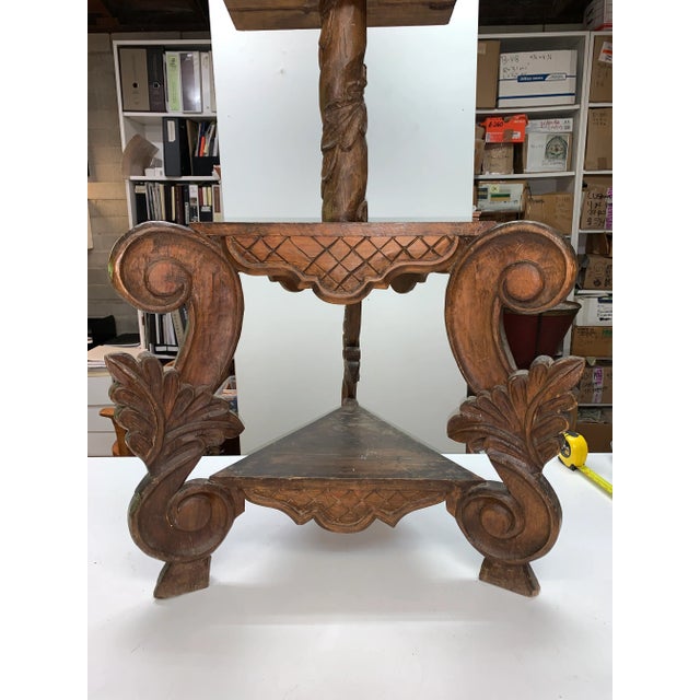 1970s Spanish Colonial Style Hand Carved Book Stand | Chairish