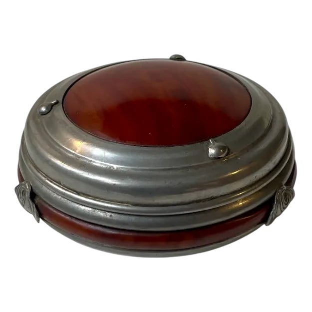 Antique Trinket Jar in Pewter by Christian R. Kunst, 1900s | Chairish
