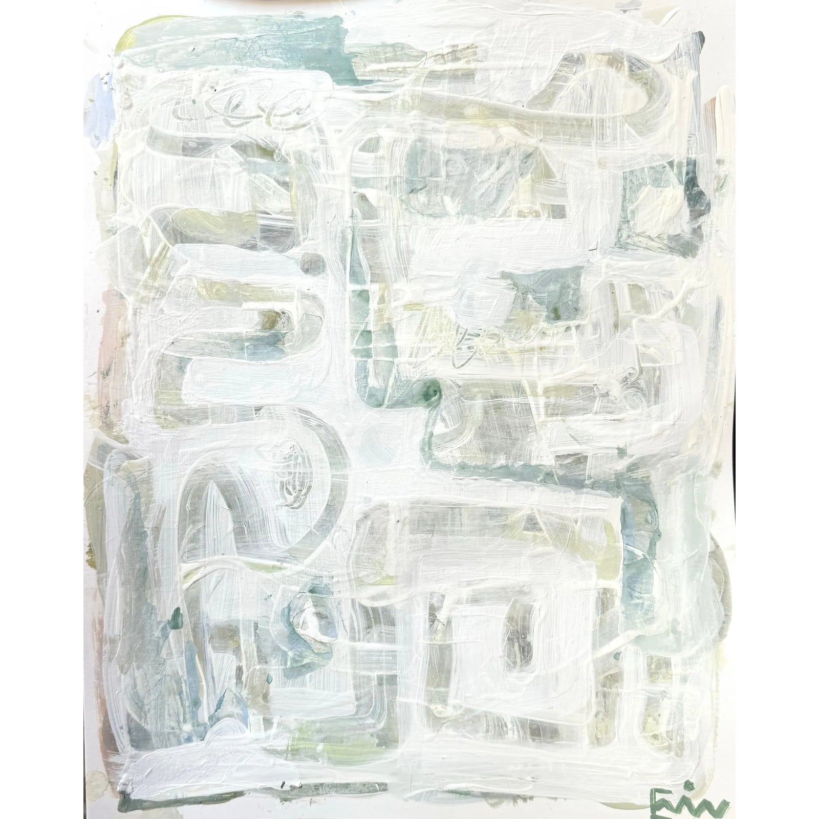 Soft Neutral Abstract Acrylic Painting by Erin Tapp | Chairish
