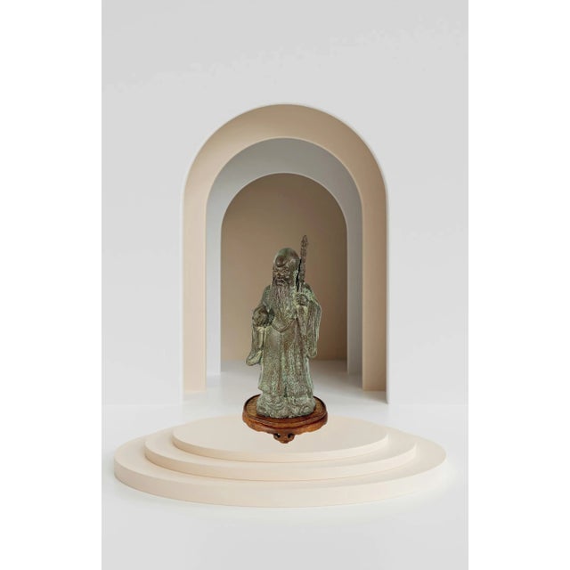 Chinese Bronze Figure of the Wise Man, Fu Lou Shou - Deity of Longevity ...