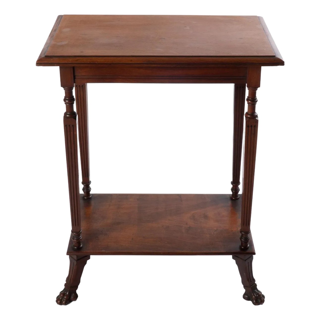 19th Century Walnut Paw Foot Table | Chairish