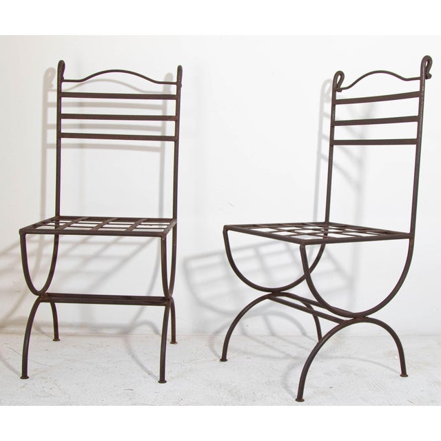 Outdoor Hand Forged Wrought-Iron Chairs French Provincial Style | Chairish
