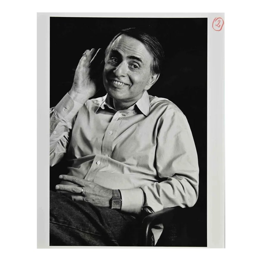 Randy O'Rundke, Carl Sagan, Vintage Photograph, 1980s | Chairish