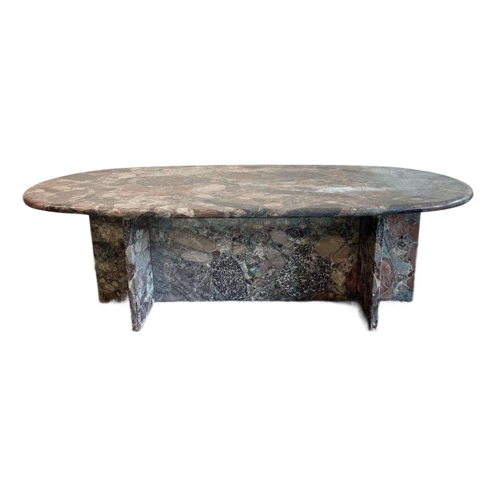 1980s Vintage Rosa Marinace Granite Stone Custom Coffee Table | Chairish