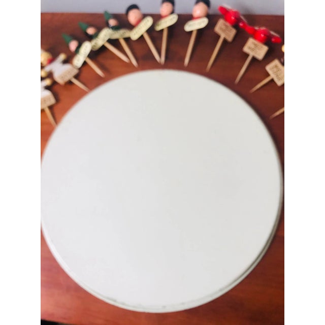 Mid Century Modern Kitschy Lithograph Metal Bbq Platter and Wood Meat ...