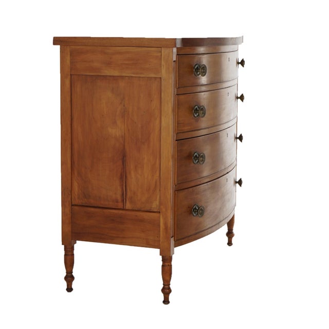 Antique Sheraton Cherry Four Drawer Swell Front Chest Circa 1830 | Chairish