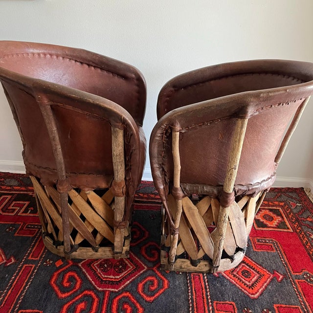 1970s Mexican Leather Chairs Dining Barrel Chairs Equipal Barrel Chair ...