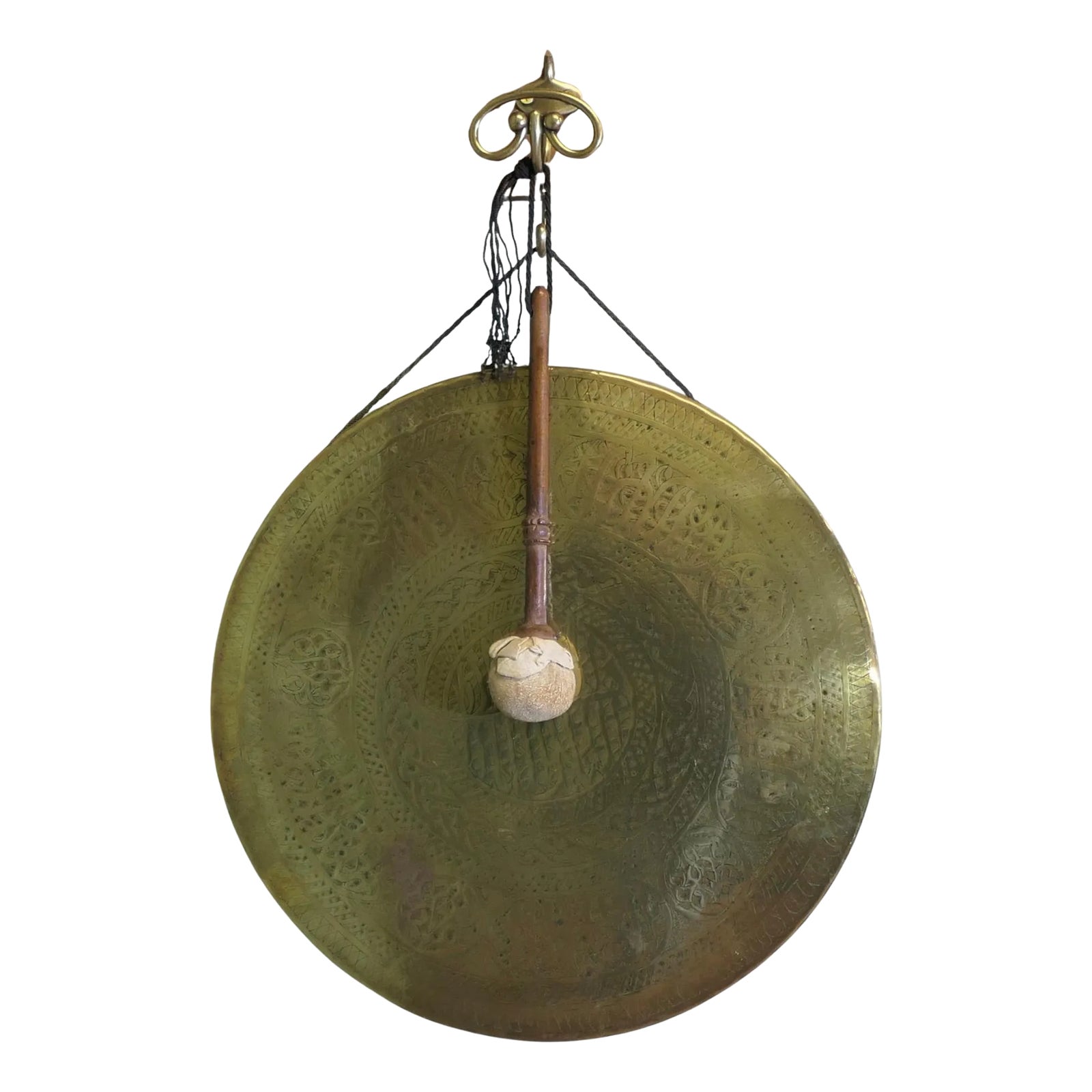 Brass Wall Hanging Dinner Gong, 1900s | Chairish