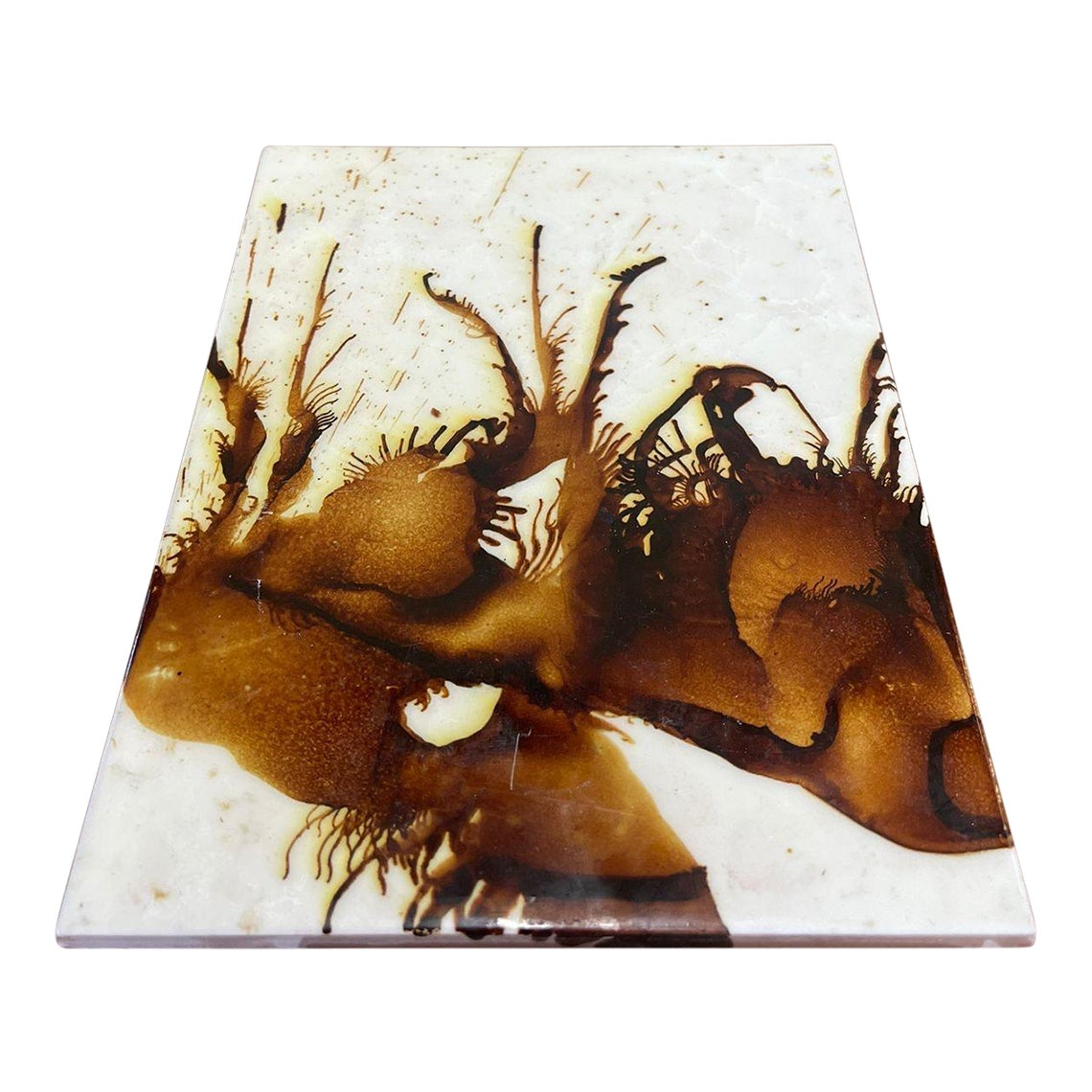 Vintage Decorative Abstract Wall Artwork Ceramic Tile | Chairish