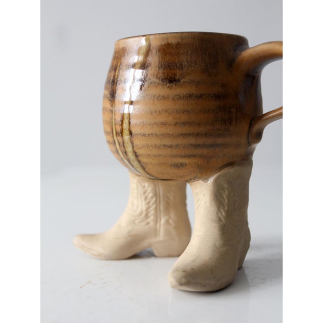 Vintage Studio Pottery Cowboy Western Mug | Chairish