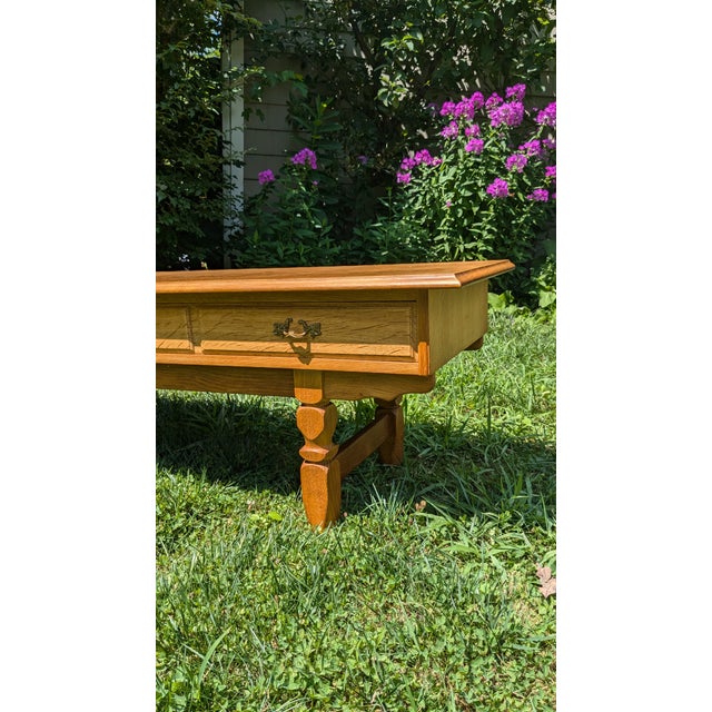 Danish Oak Low Console Table | Chairish