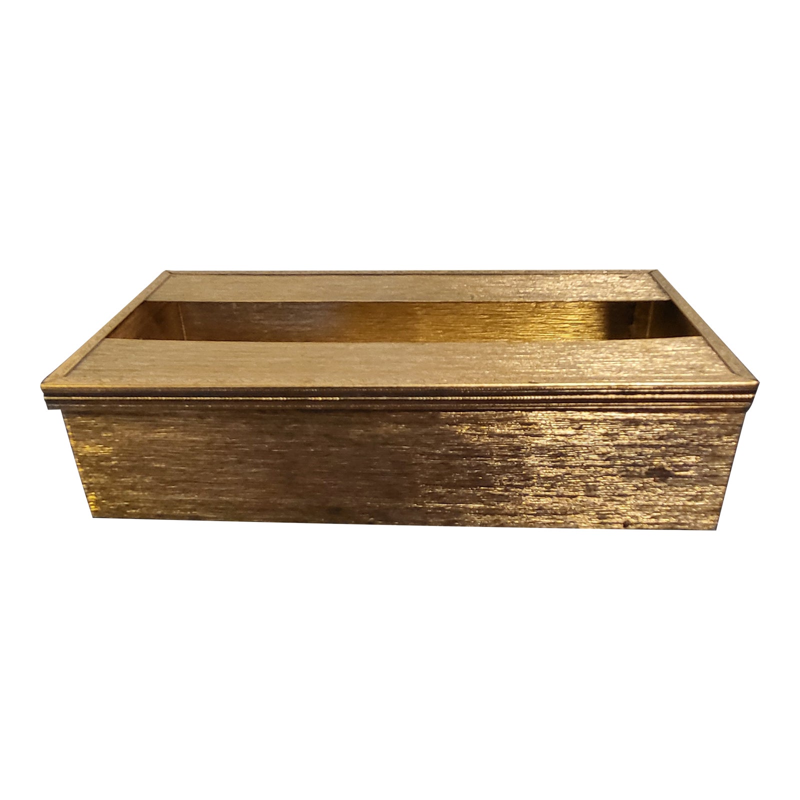 1970s Brass Hollywood Regency Tissue Box | Chairish