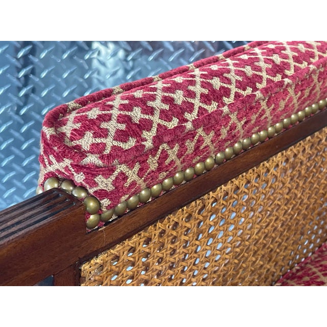 Late 20th Century Regency Mahogany and Cane Bergere Armchair, Theodore ...