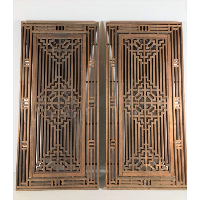 Antique Window Panels With Geometric Design From Fujian Province - a ...