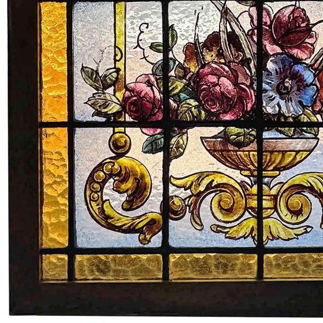 Antique Stained Glass Panel | Chairish