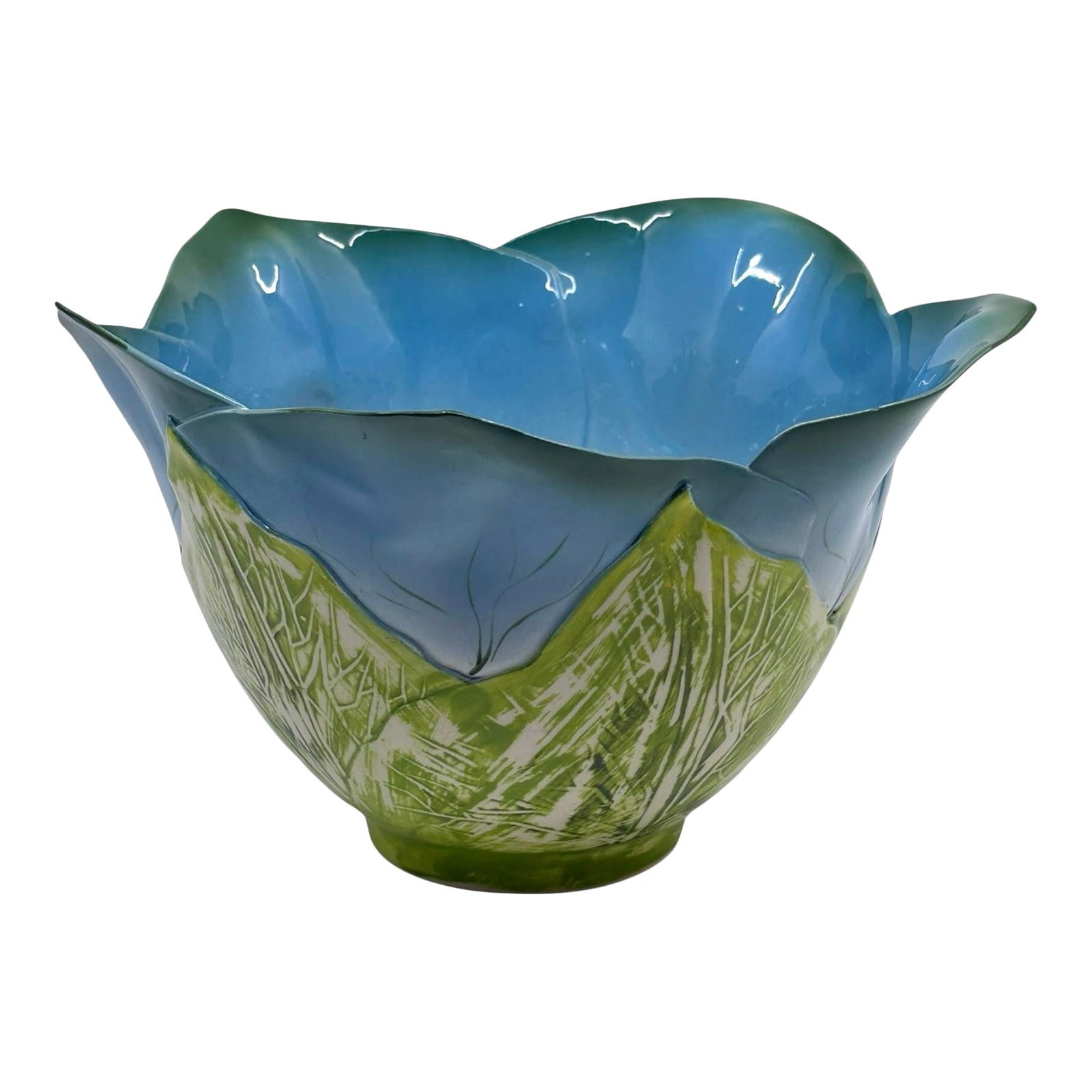 Mustardseed and Moonshine Blue Green and White Bowl Made in South ...