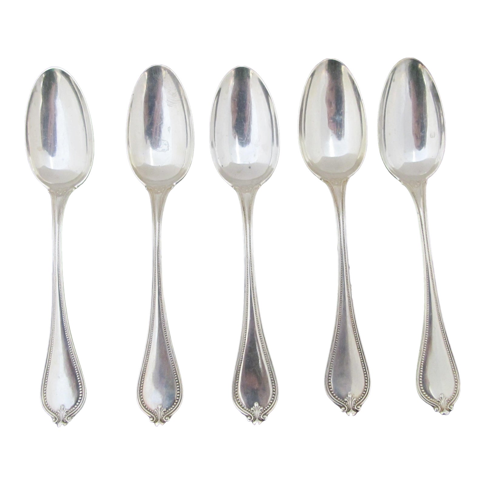 Towle Sterling Silver Old Newbury 5 1/4" Teaspoon 5 O Clock Spoon Set ...