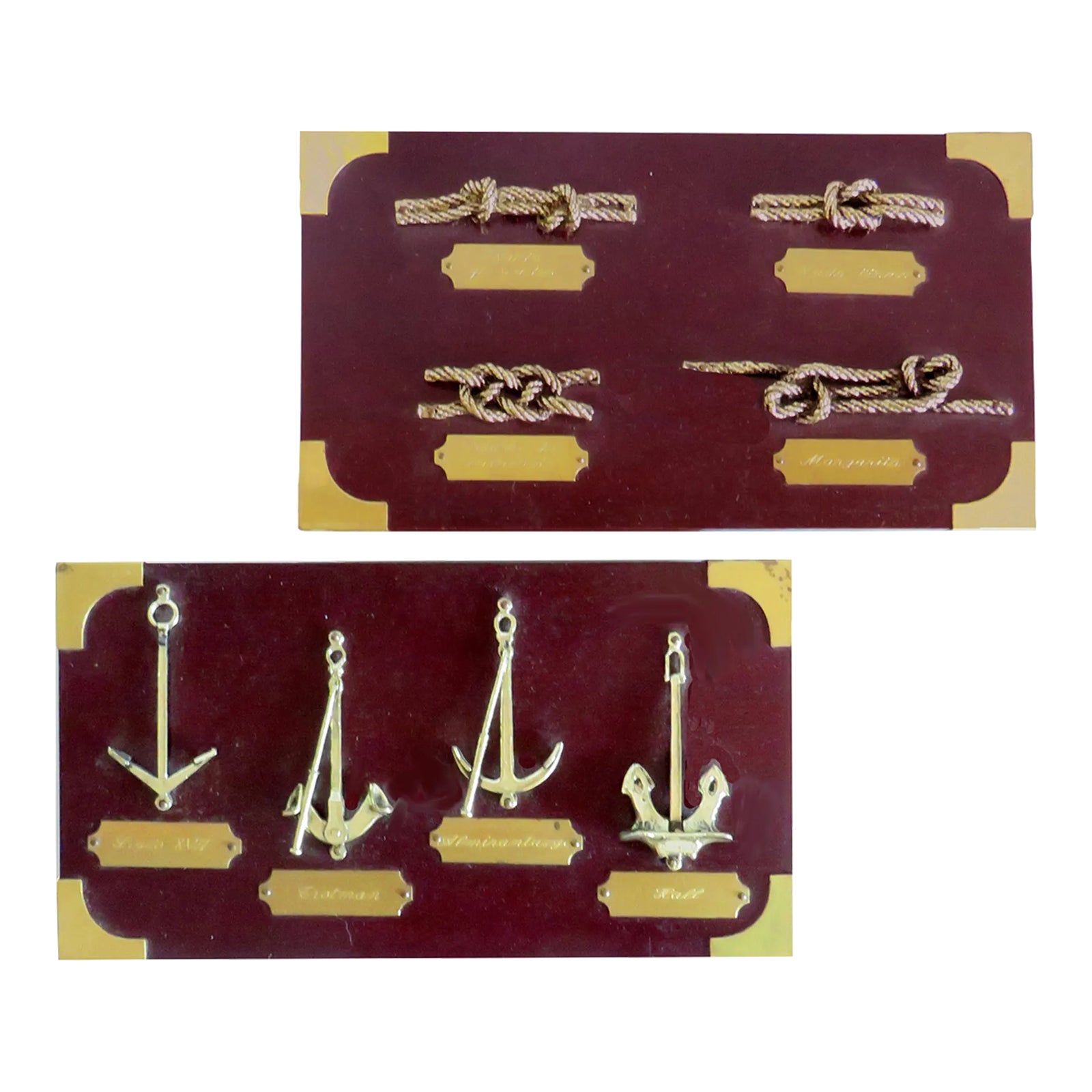 Vintage Nautical / Sailing Anchor & Rope Knot Wall Plaques, Pair | Chairish