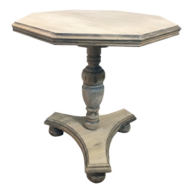 Bleached Walnut Octagonal Occasional or Center Table | Chairish