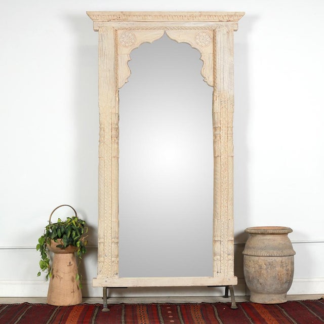 Antique Indian Teakwood Window Frame + Mirror | Chairish