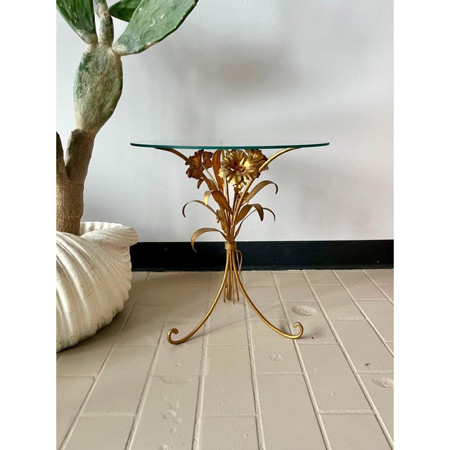 1960s Vintage Hollywood Regency Hans Kogl Style Gold Gilt Side Table | Chairish