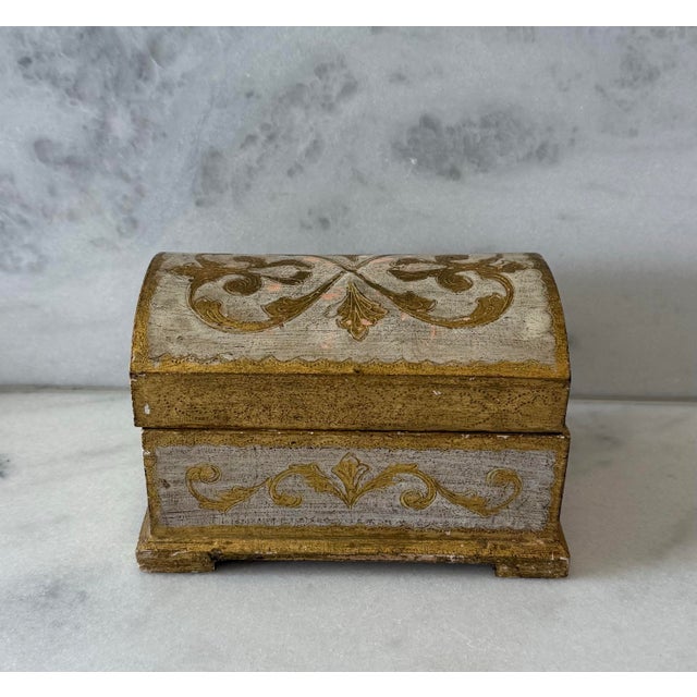 Vintage Italian Florentine Domed Wood Box | Chairish