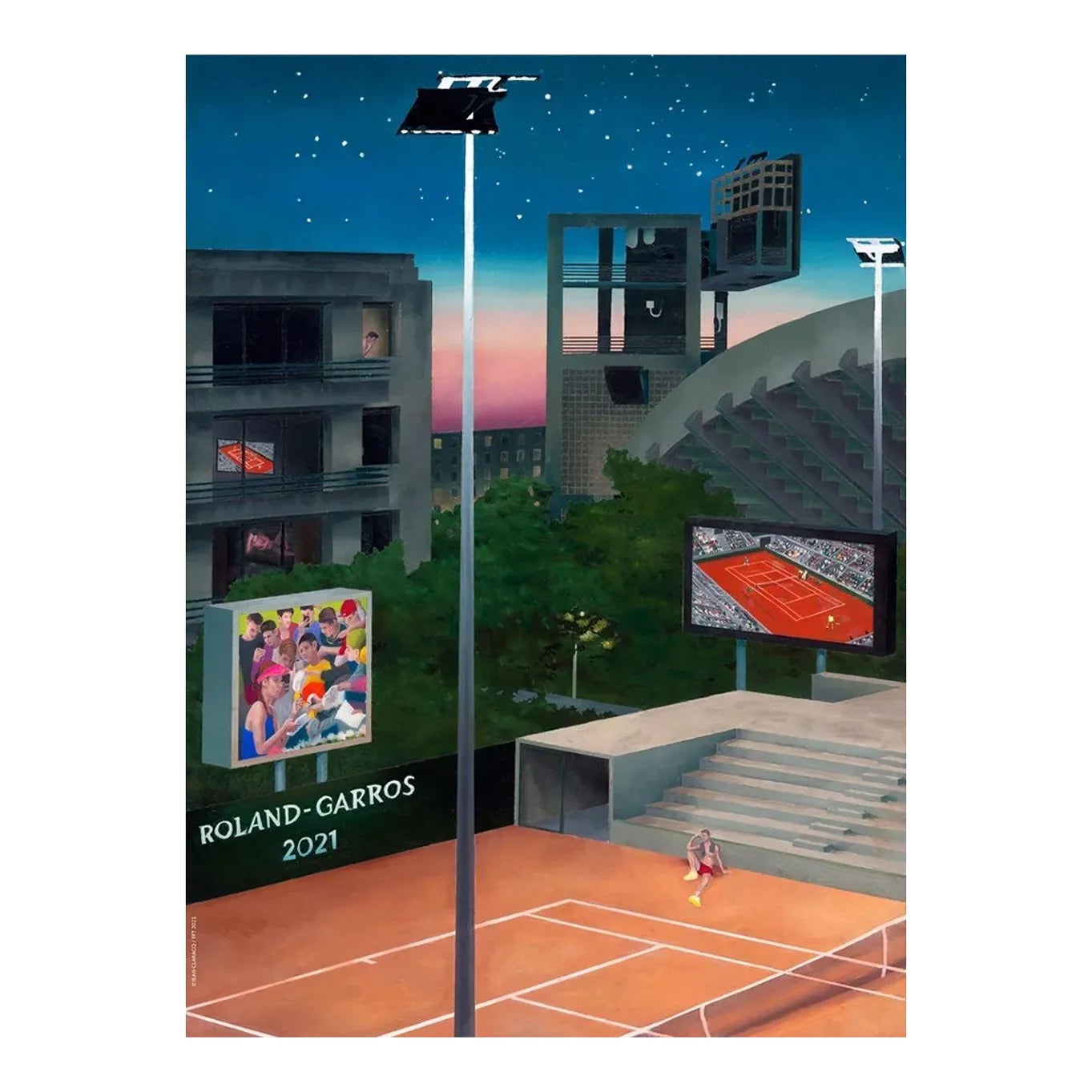 2021 Roland-Garros Poster by Jean Claracq | Chairish