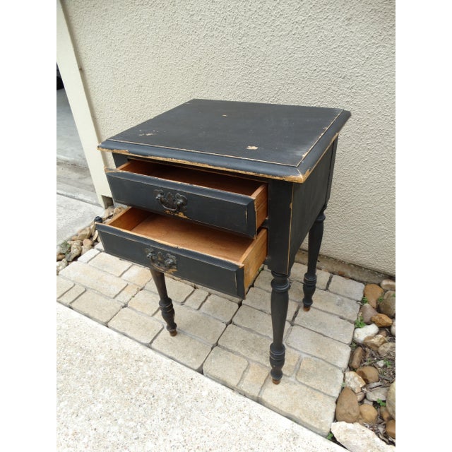 Rustic 2-Drawer Lamp Side Table | Chairish