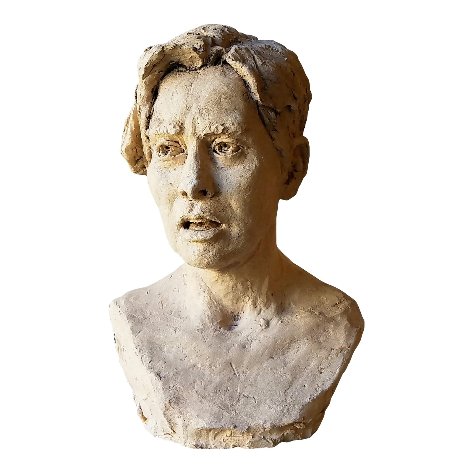 'Evening News' Kiln Fired Clay Sculpture by Kerry French | Chairish