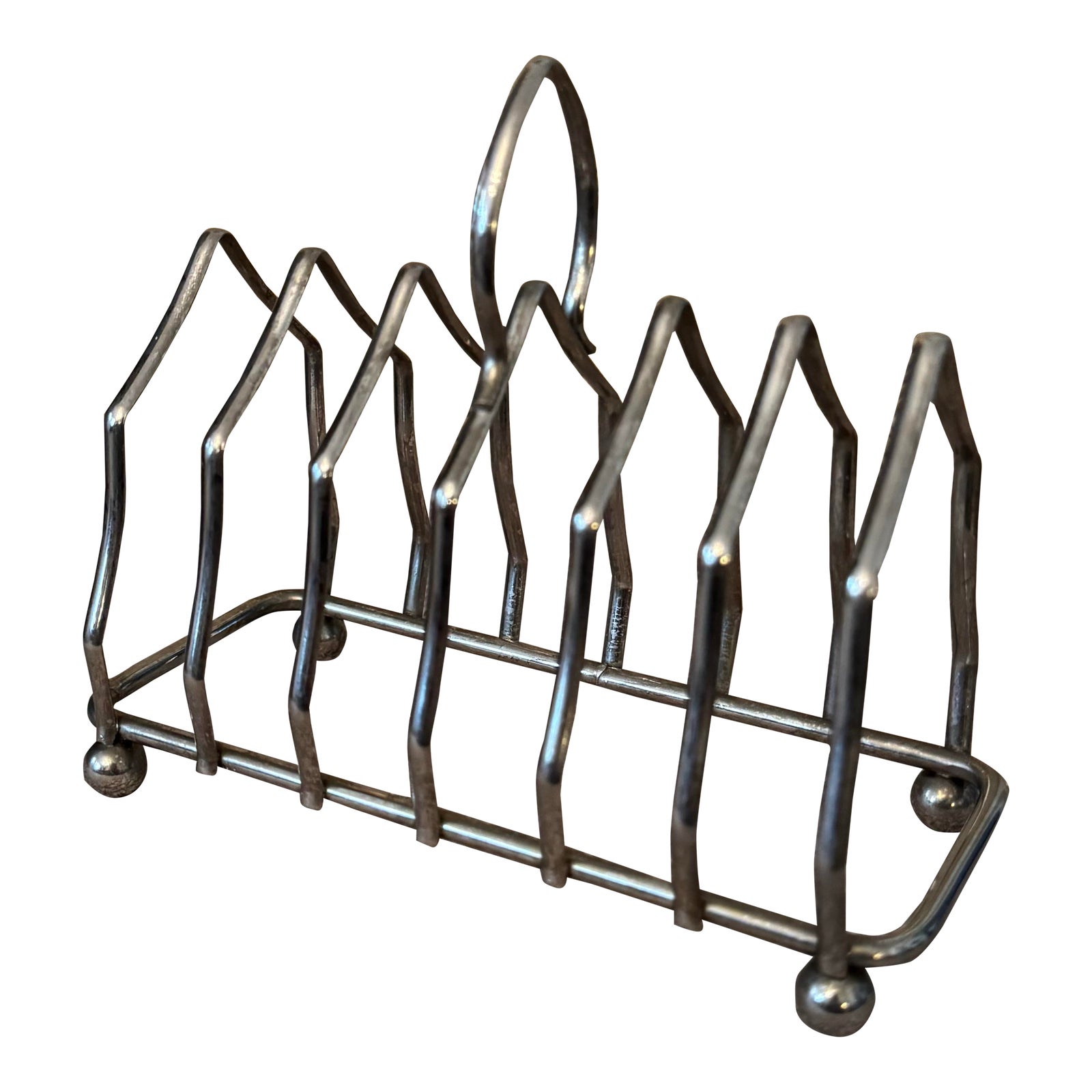 1940s English Silver-Plated Toast Rack With Loop Handle | Made in ...