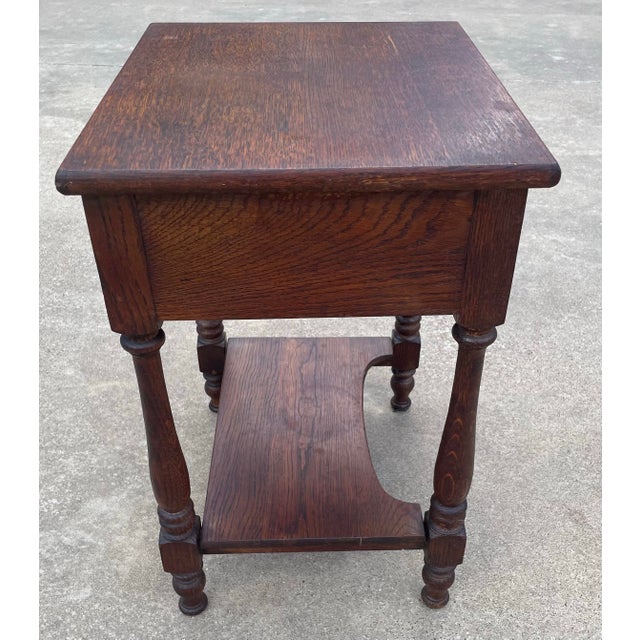 Vintage English Side Table With One Drawer and Lower Shelf | Chairish