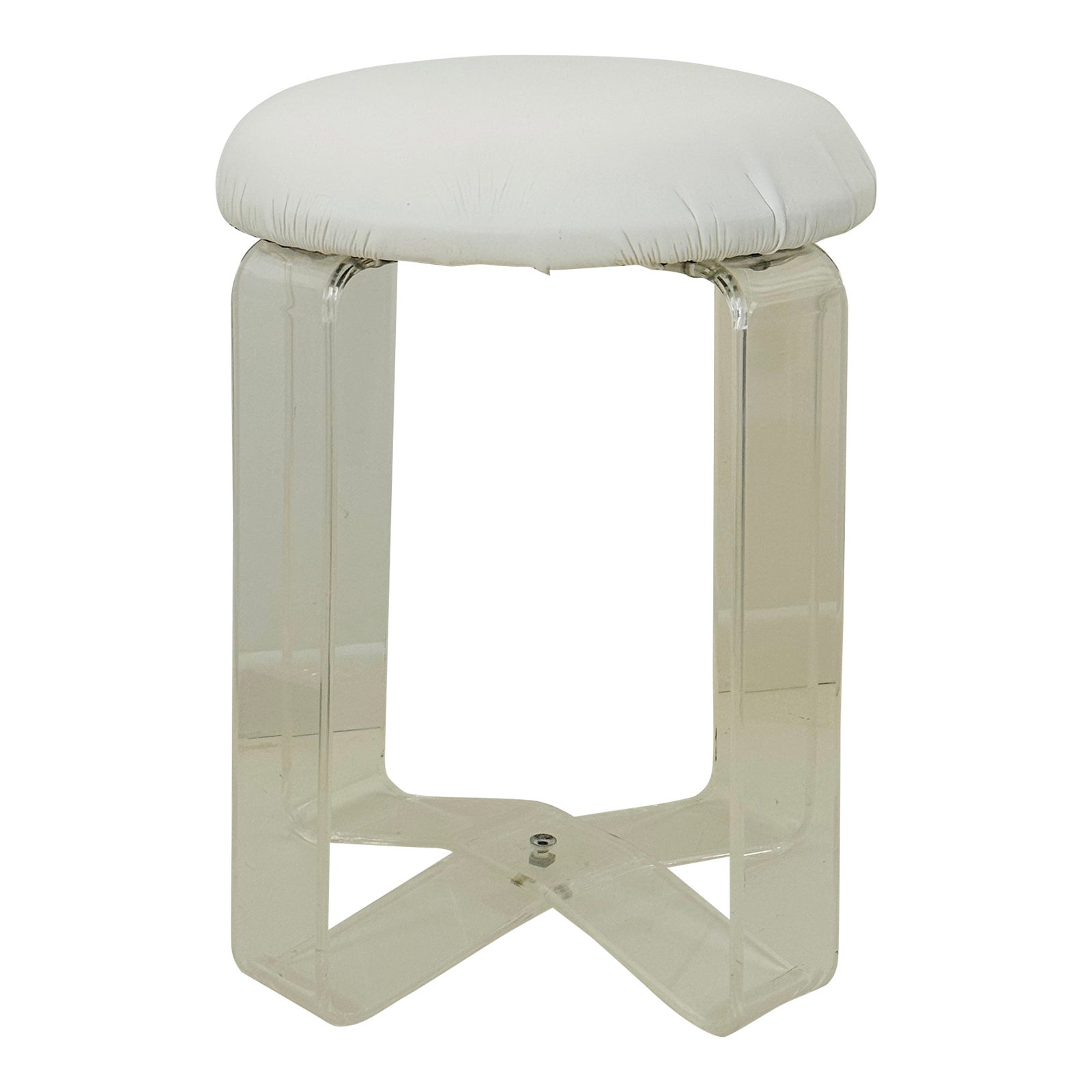1970s Mid Century Lucite Vanity Stool | Chairish