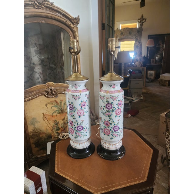 Pair of Chinese Export Samson Lamps | Chairish
