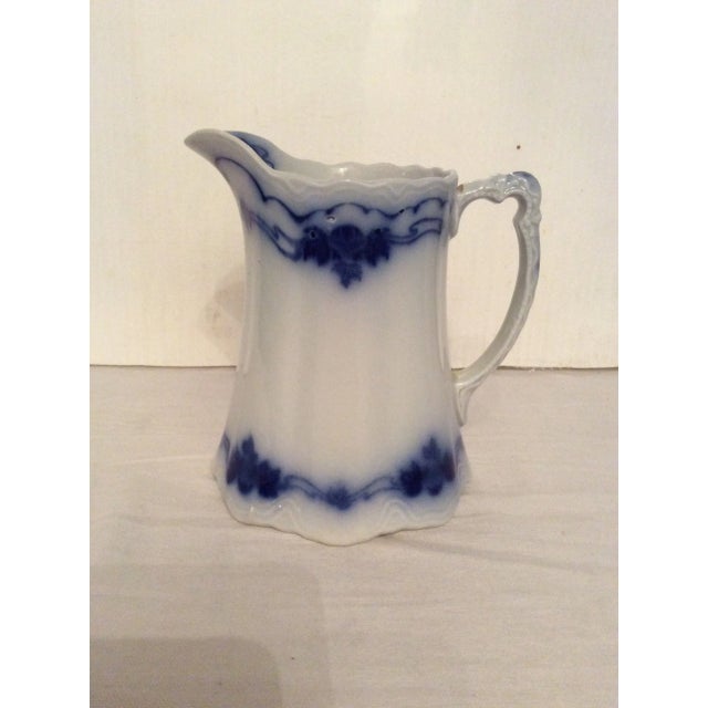 Antique Blue and White Flo Blue Milk Pitcher | Chairish