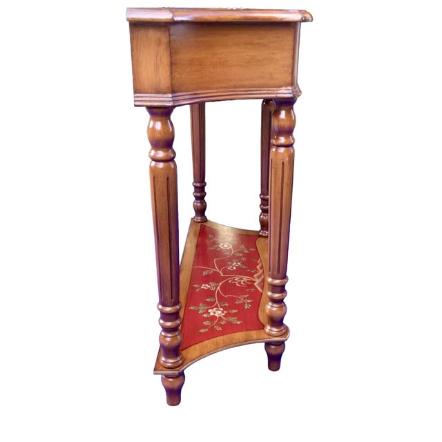Vintage Hand-Painted English Cottage Style Hall Console Table and Oval ...