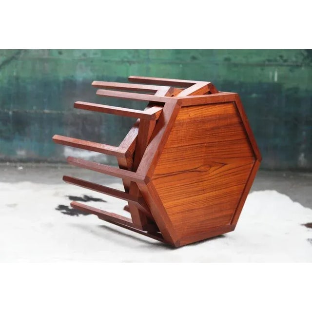 1960s Hans Andersen Artex Teak Stacking Hexagonal Tables - Set of 3 ...