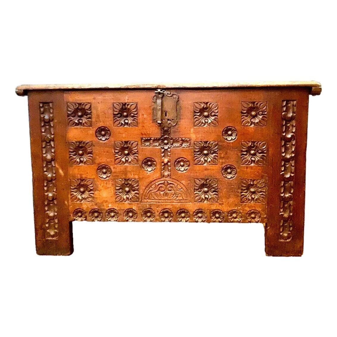 Antique Renaissance Style Carved Oak Chest, 1700s | Chairish