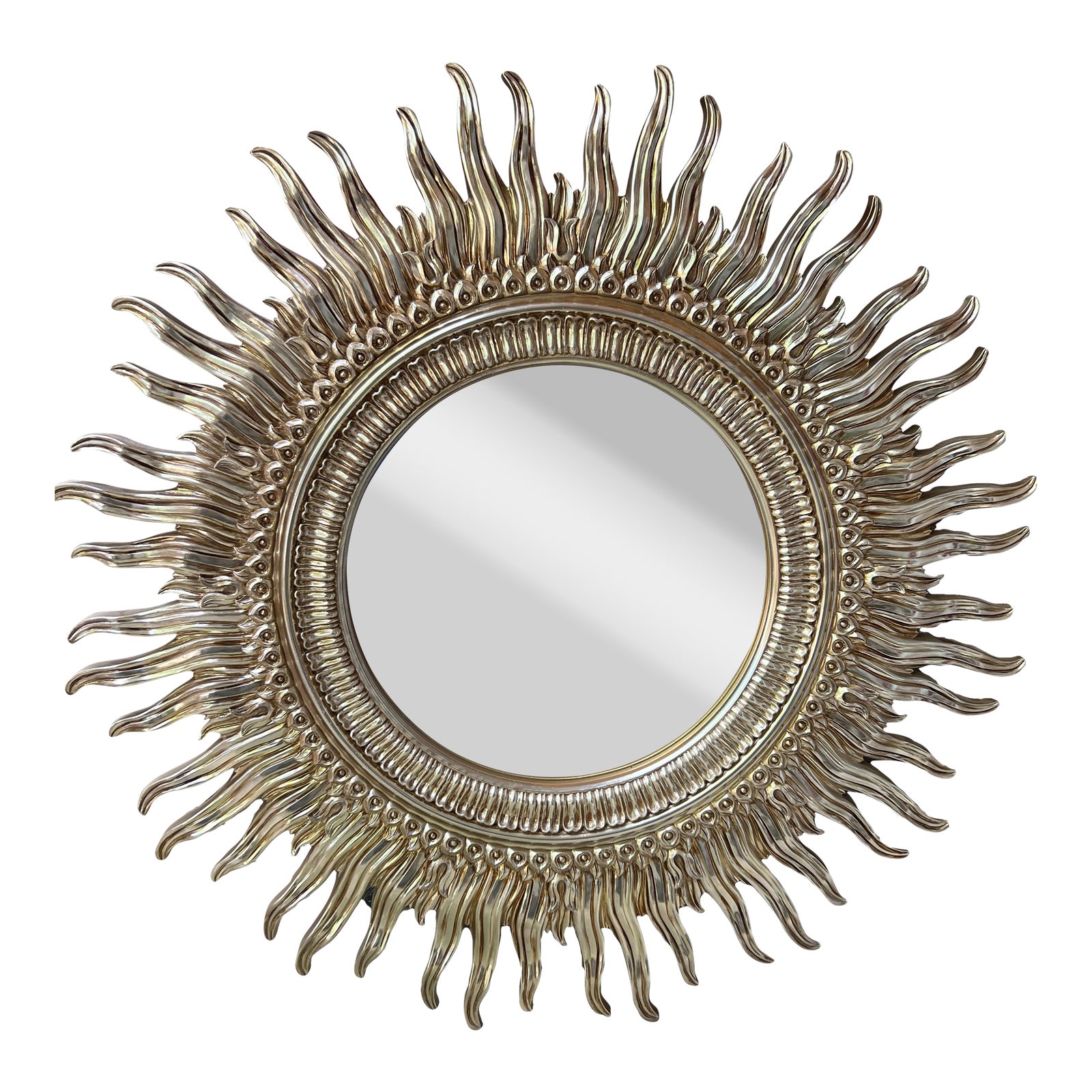 Vintage XL Sunburst Sun Ray Mirror | Chairish