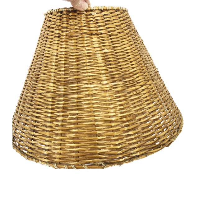 Vintage Wicker Natural Rattan Lamp Shade | Chairish