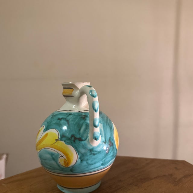 1980s Boho Chic Sunshine Pottery Pitcher Boho | Chairish