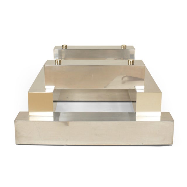 American Post-War Aluminum and Brass Coffee Table | Chairish