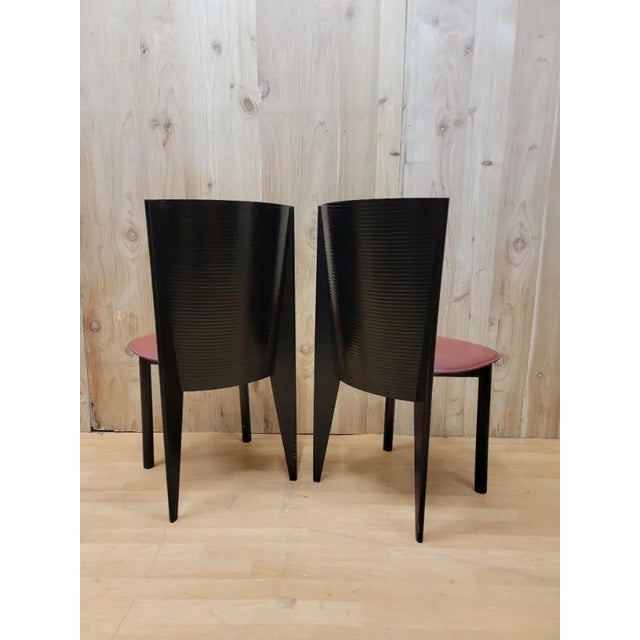 1980s Vintage Post Modern Italian Ebonized Bentwood & Leather Dining ...