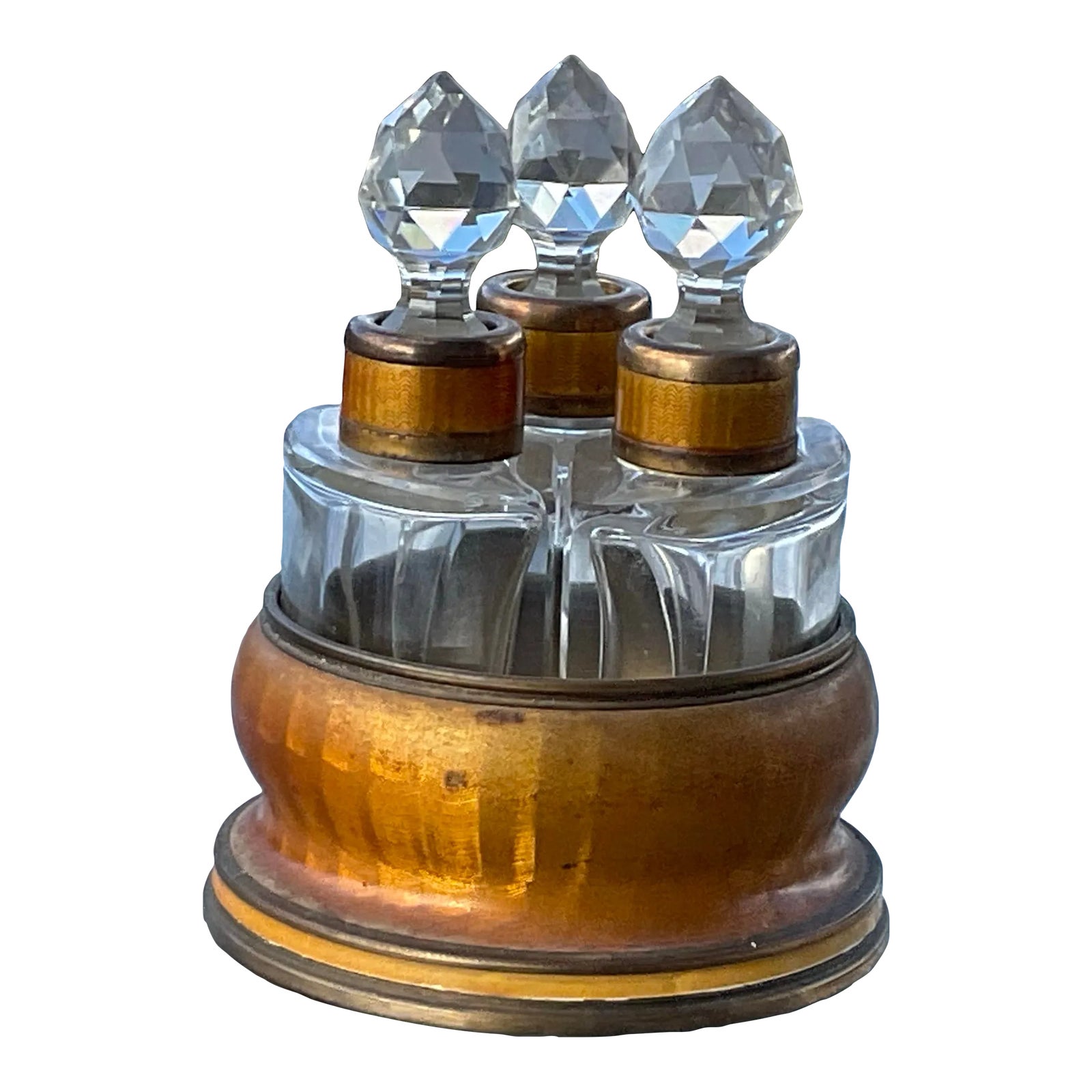 Antique Art Deco Guilloche Perfume Vanity Set by Lenk of Austria, Circa ...