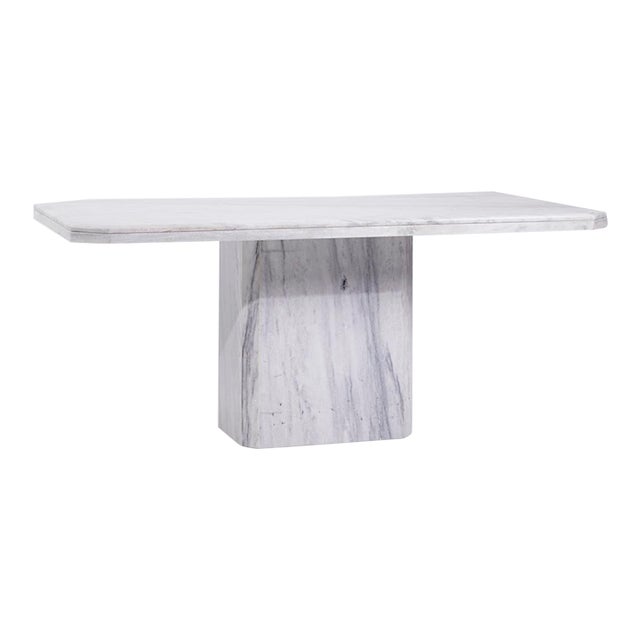 Mid Century Italian Carrara Marble Dining Table | Chairish