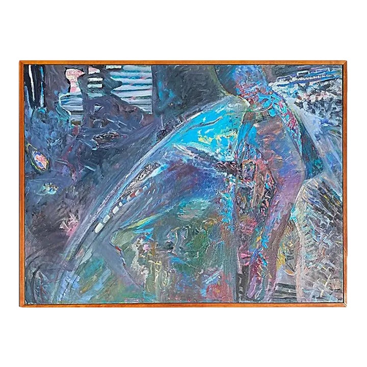 Warren Fischer Figurative Abstract Oil Painting With Impasto | Chairish