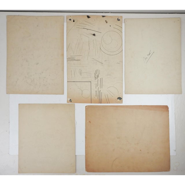 Collection of Antique Architectural Drawing Continental - Set of 5 ...