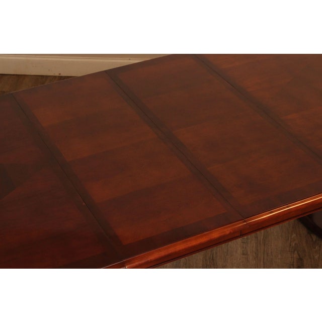 1980s Stanley Empire Style Extendable Oval Cherry Dining Table | Chairish