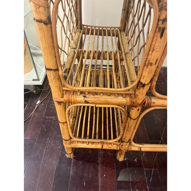 Mid Century Reed and Bamboo Desk | Chairish