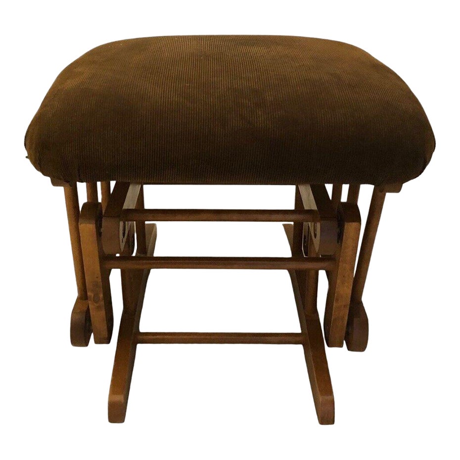 Mid 20th Century Vintage Glider Maple Glider Ottoman | Chairish
